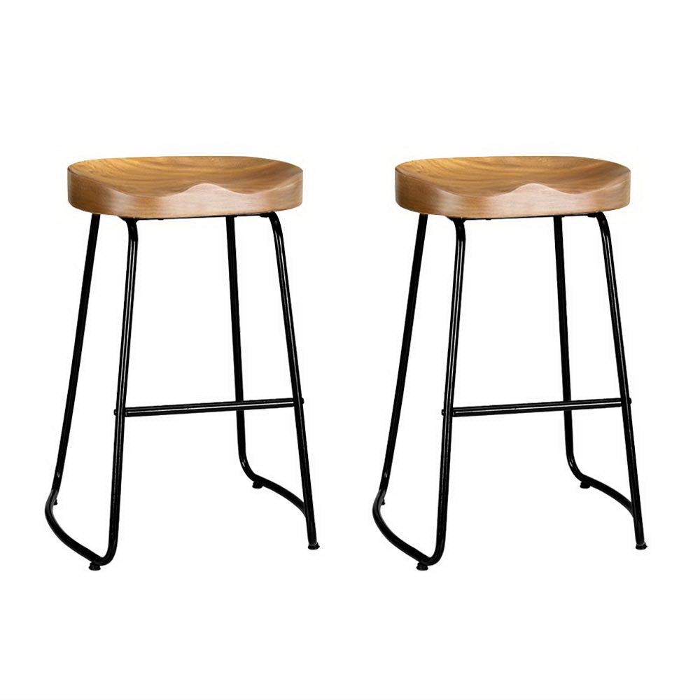 Buy Parker Industrial Counter Stool Backless (Set of 2) Natural 65cm ...