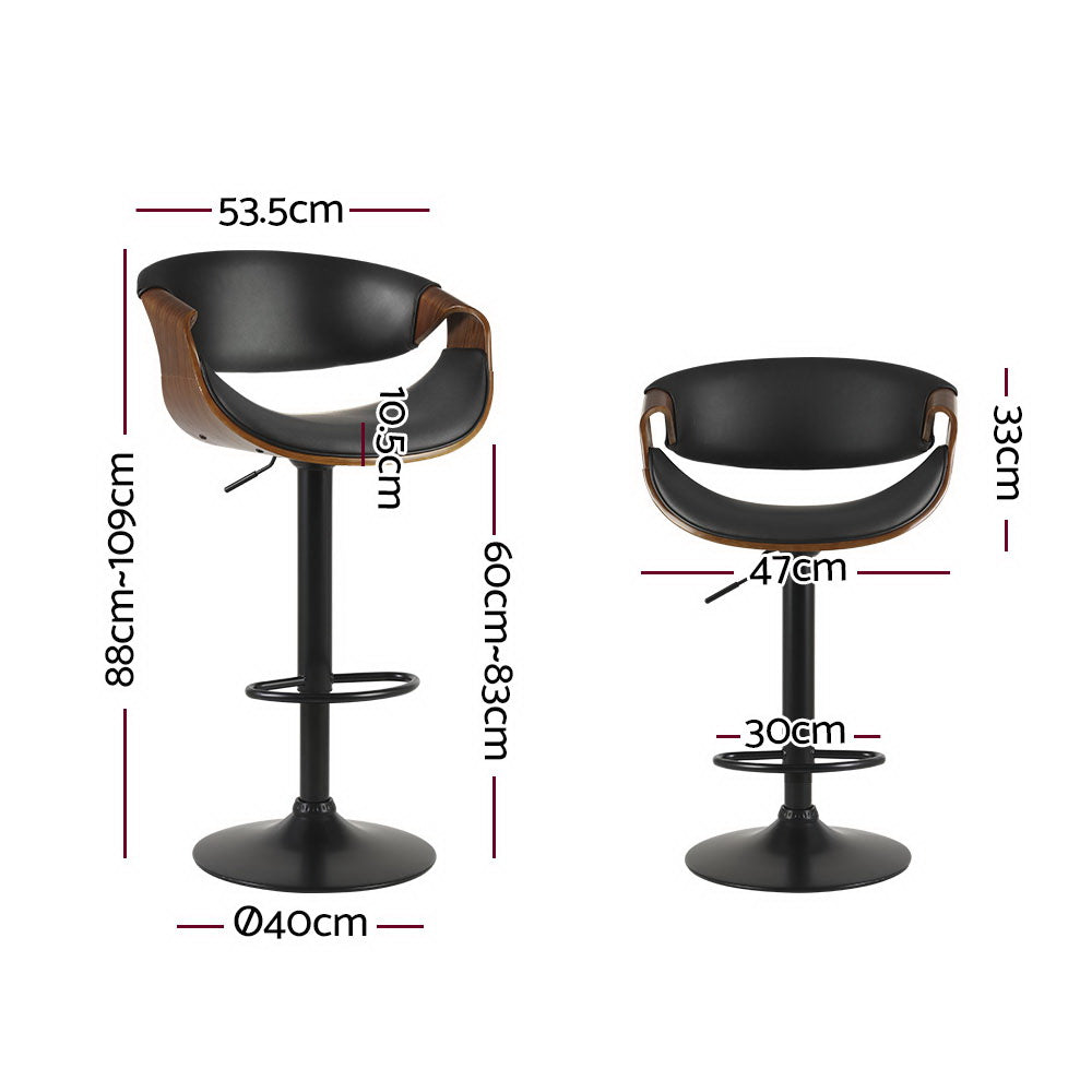 Buy Amber Leather Bar Stool Swivel Black Frame (Set of 2) | Bar Stool Home