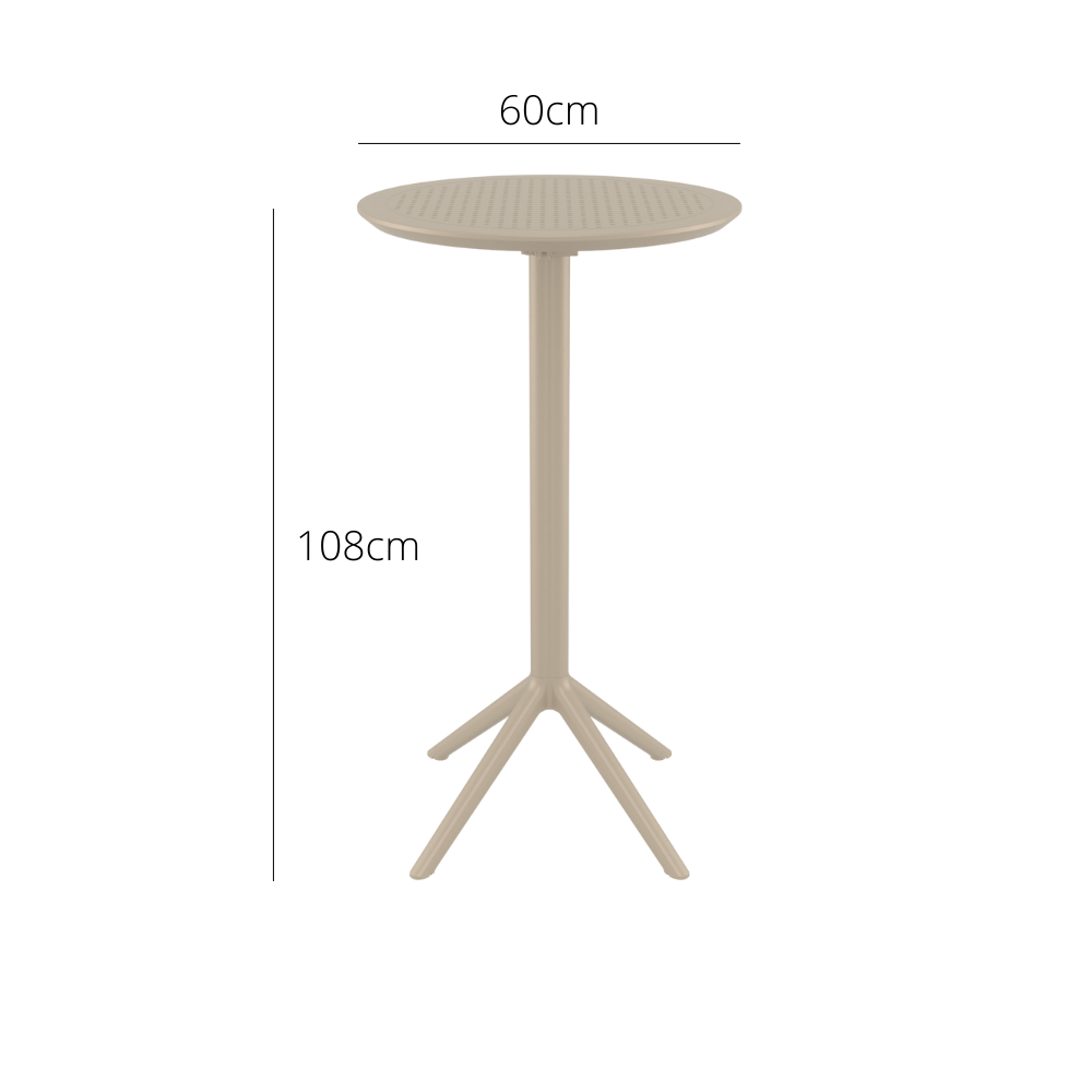 Buy Mika Outdoor Bar Table (Round Top) Taupe | Bar Stool Home
