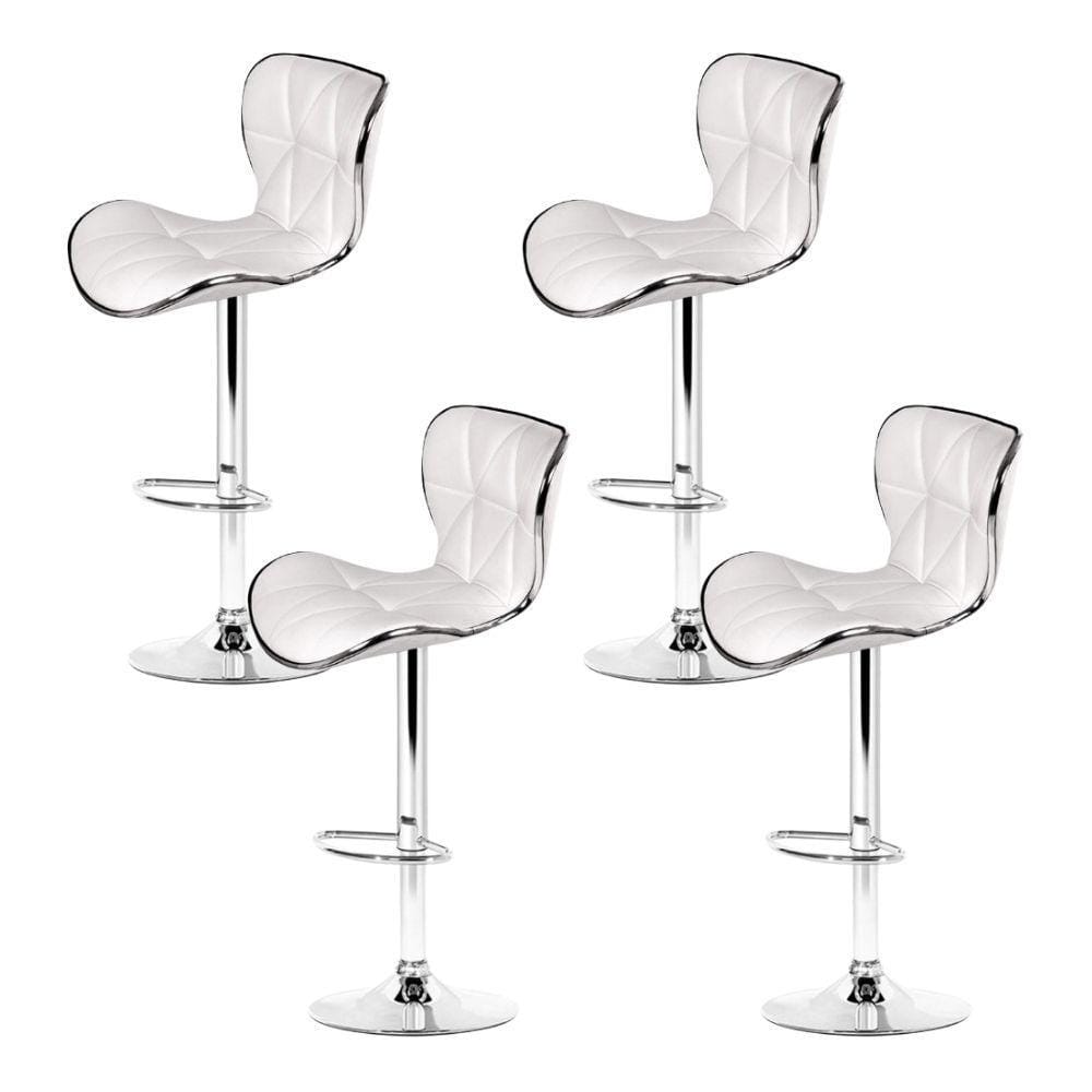 Buy Ruby Leather Bar Stool Swivel (Set of 4) White | Bar Stool Home