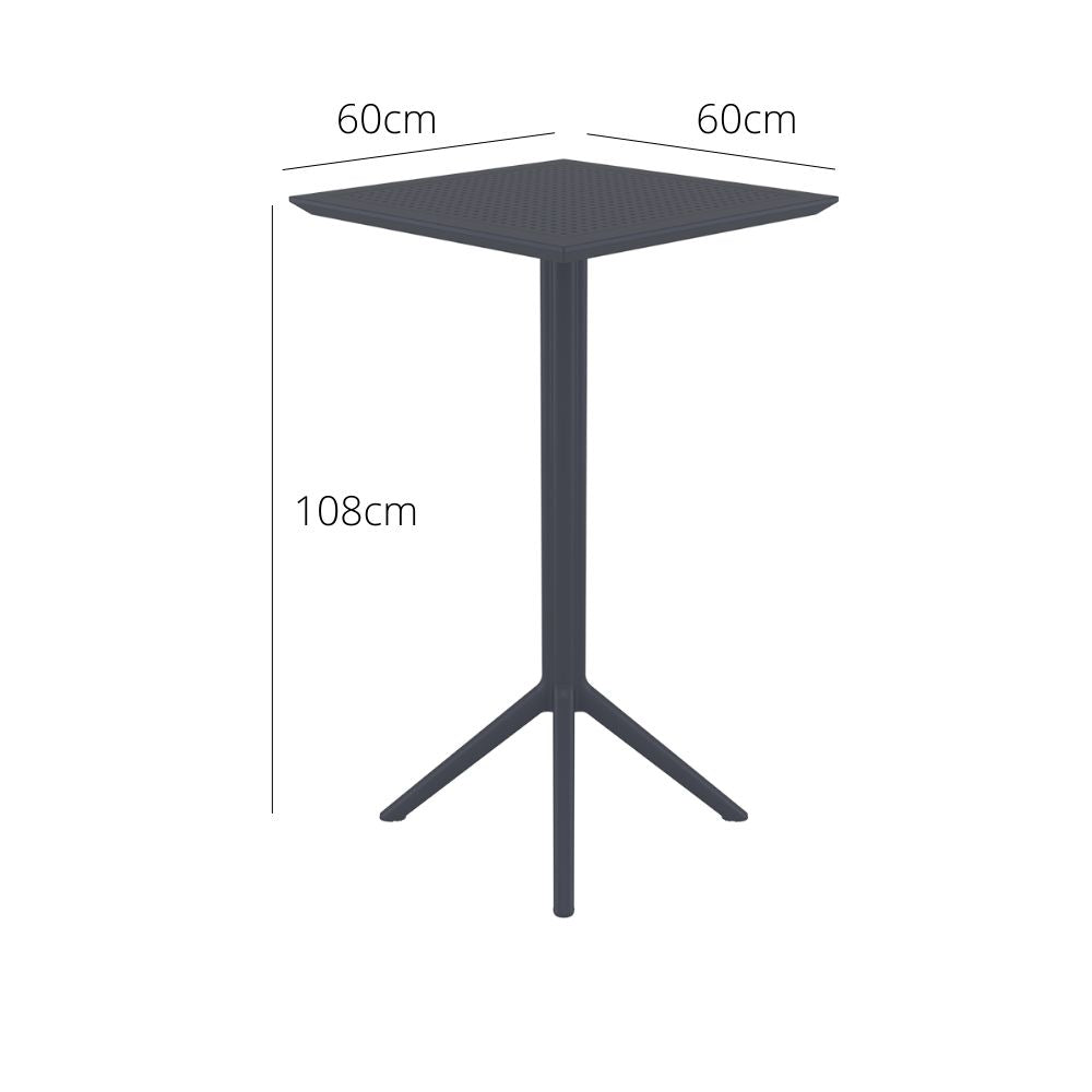 Buy Mika Outdoor Bar Table (Square Top) Anthracite | Bar Stool Home