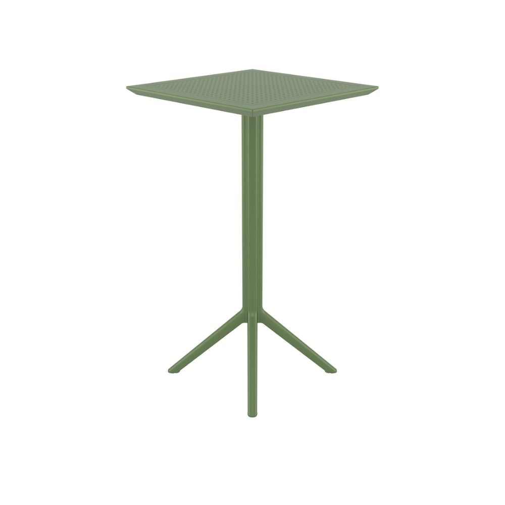 Buy Mika Outdoor Bar Table (Square Top) Olive Green | Bar Stool Home