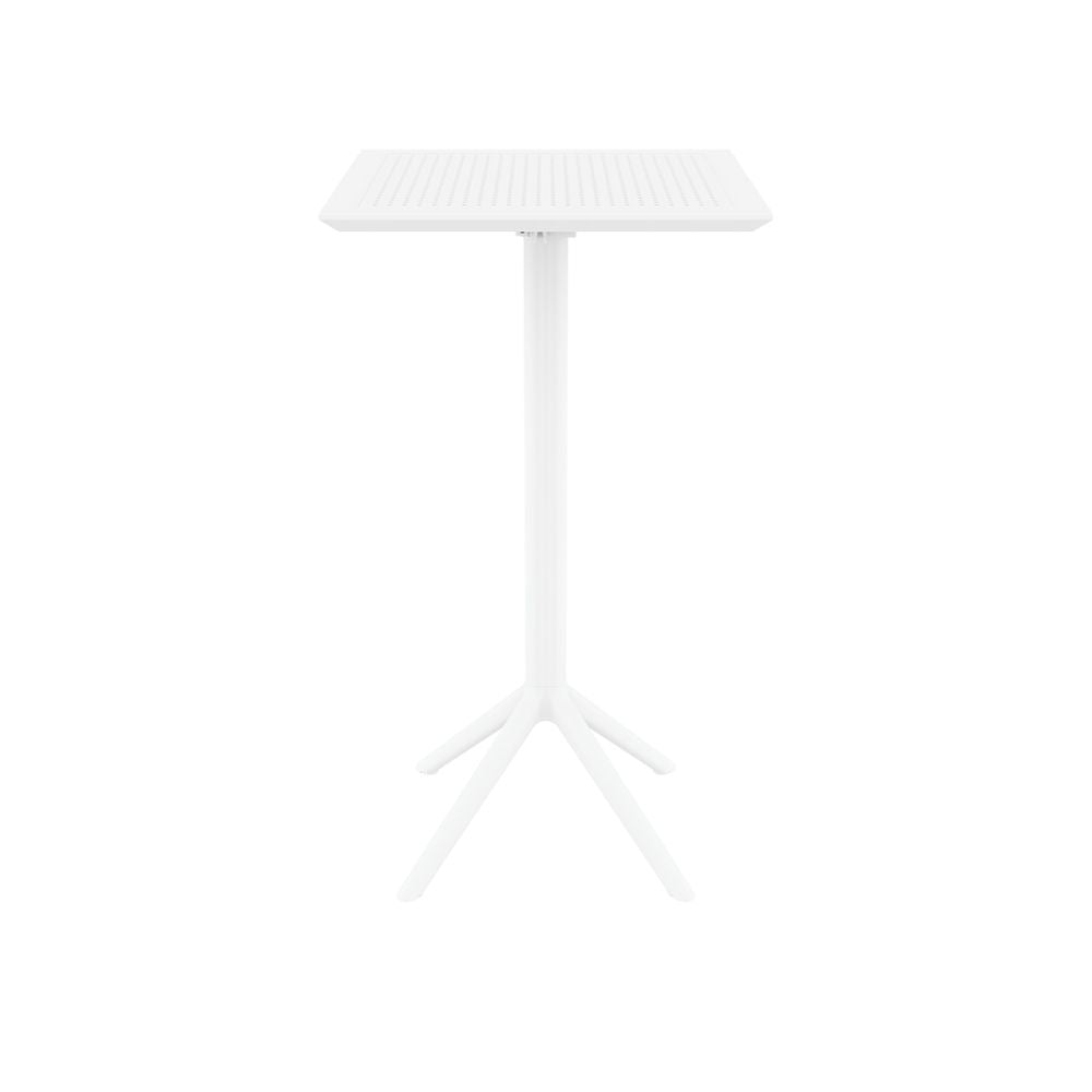 Buy Mika Outdoor Bar Table (Square Top) White | Bar Stool Home